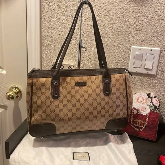 Gucci | Bags | Authentic Gucci Shoulder Bag Coated Canvas Monogram ...